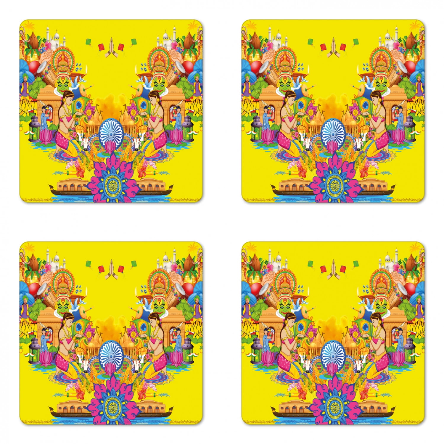 Modern Coaster Set of 4, Fan Cooler Logo Fresh Air Propeller Summer ...