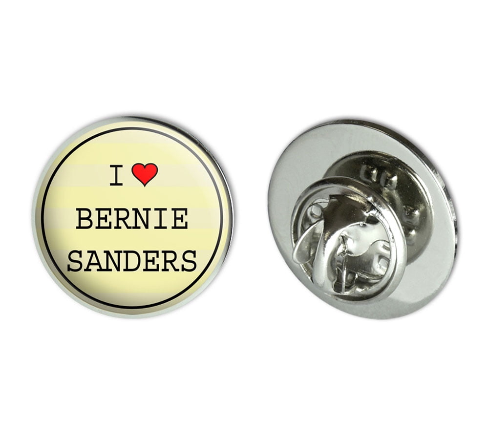 I Love Heart Bernie Sanders Presidential Election Round Metal Lapel Hat ...