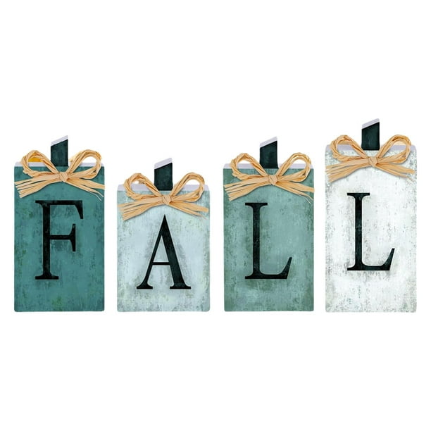 Decoración de otoño, 4 piezas de letreros de madera de otoño que ...