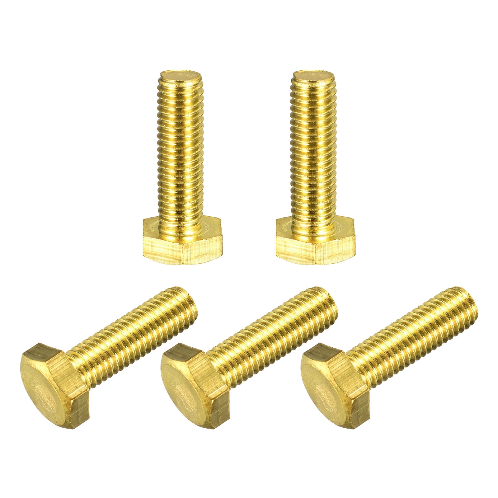 Latón Hexagonales Pernos, M10x35mm 5uds Totalmente Roscado Grado 4.8 ...