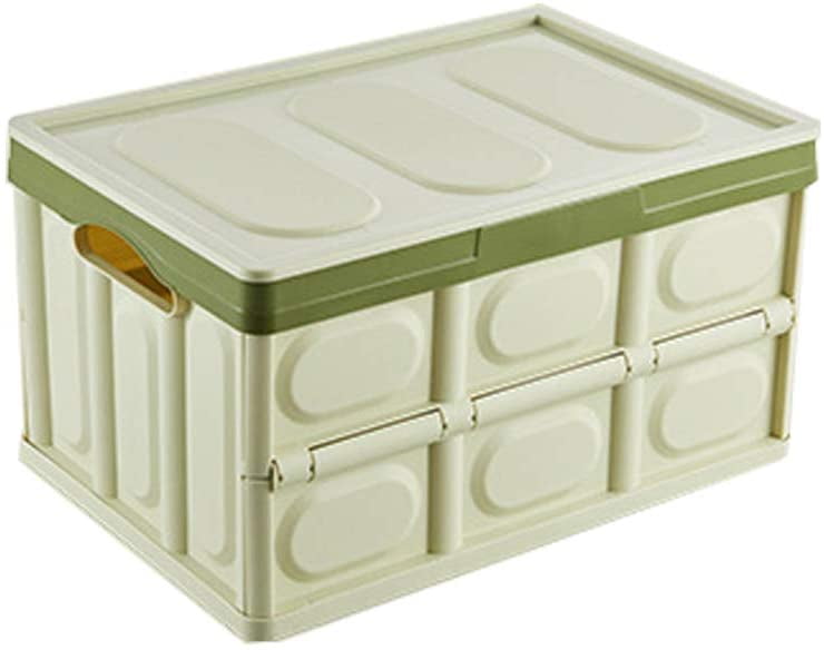 Truck Organizer with Lid, 56L collapsible Storage Box Crates Storage ...