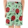 BZSMCE Adjustable Drawstring Casual Shorts With Ladybug Flower Pattern ...
