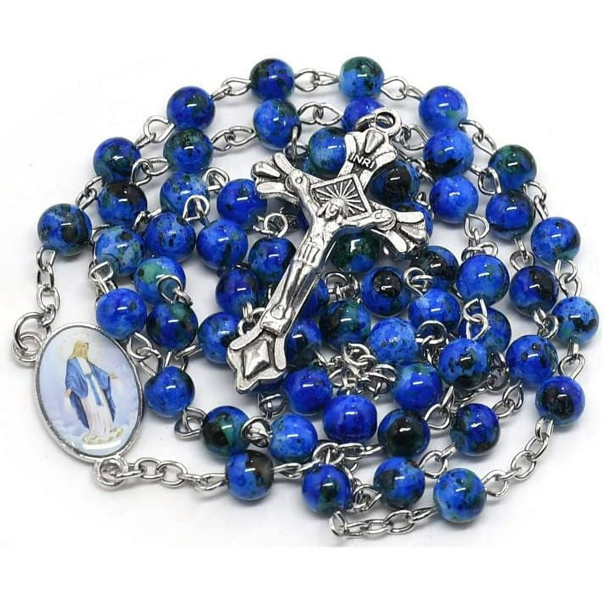 Click here for Hshdldf Blue Crystal Beads Rosary Necklace Holy So... prices