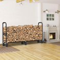 8FT Firewood Rack Outdoor with Fabric Mesh for Storing Logs of Various ...