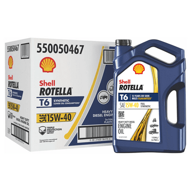 Shell Rotella T6 5W-40 Full Synthetic Diesel Engine Oil, 1qt, 6-pack ...