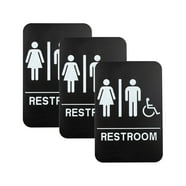 Unisex Restroom Sign, ADA-Compliant Bathroom Door Signs for Offices ...