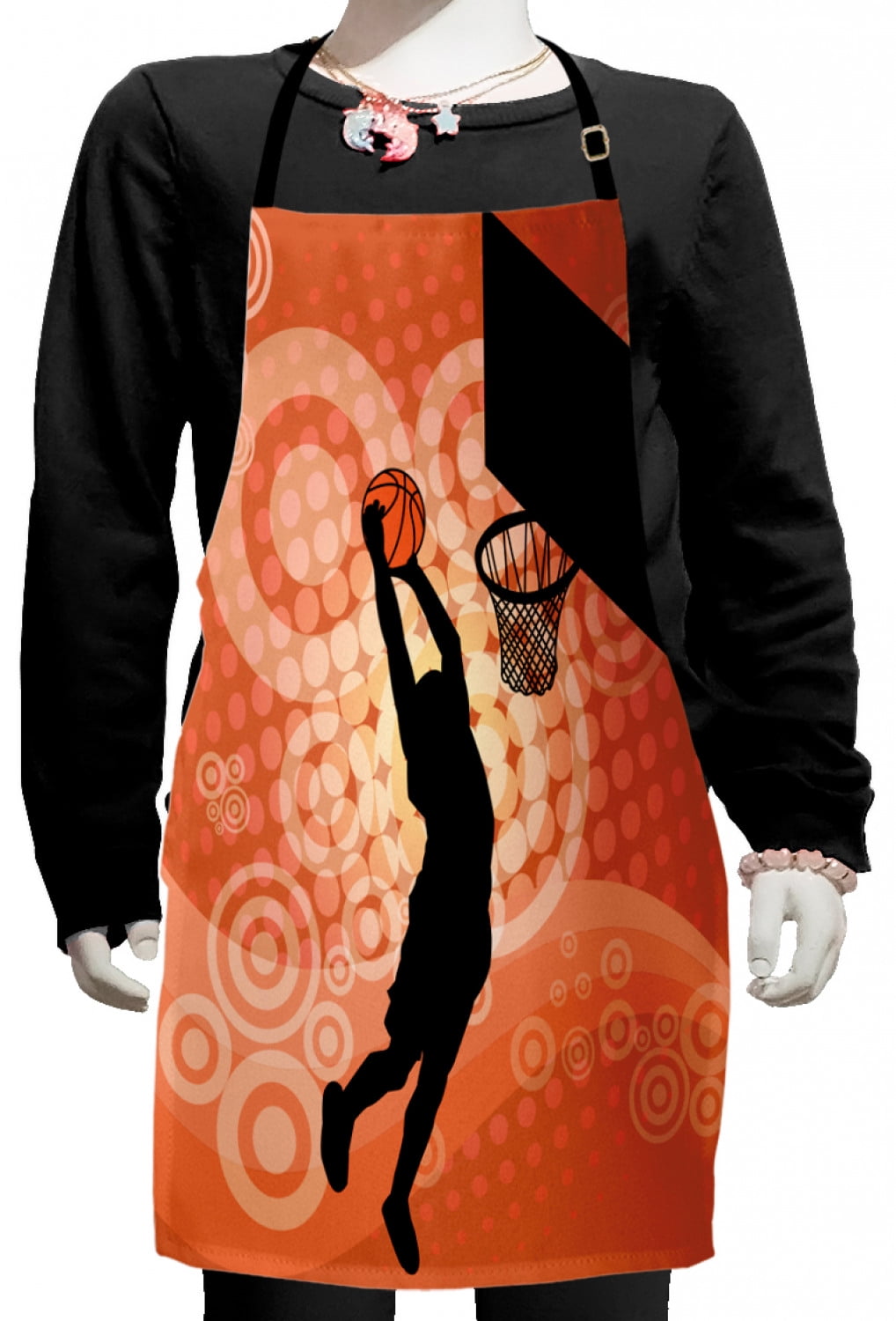 Basketball Kids Apron, Basketball Player Silhouette Athlete Competition ...