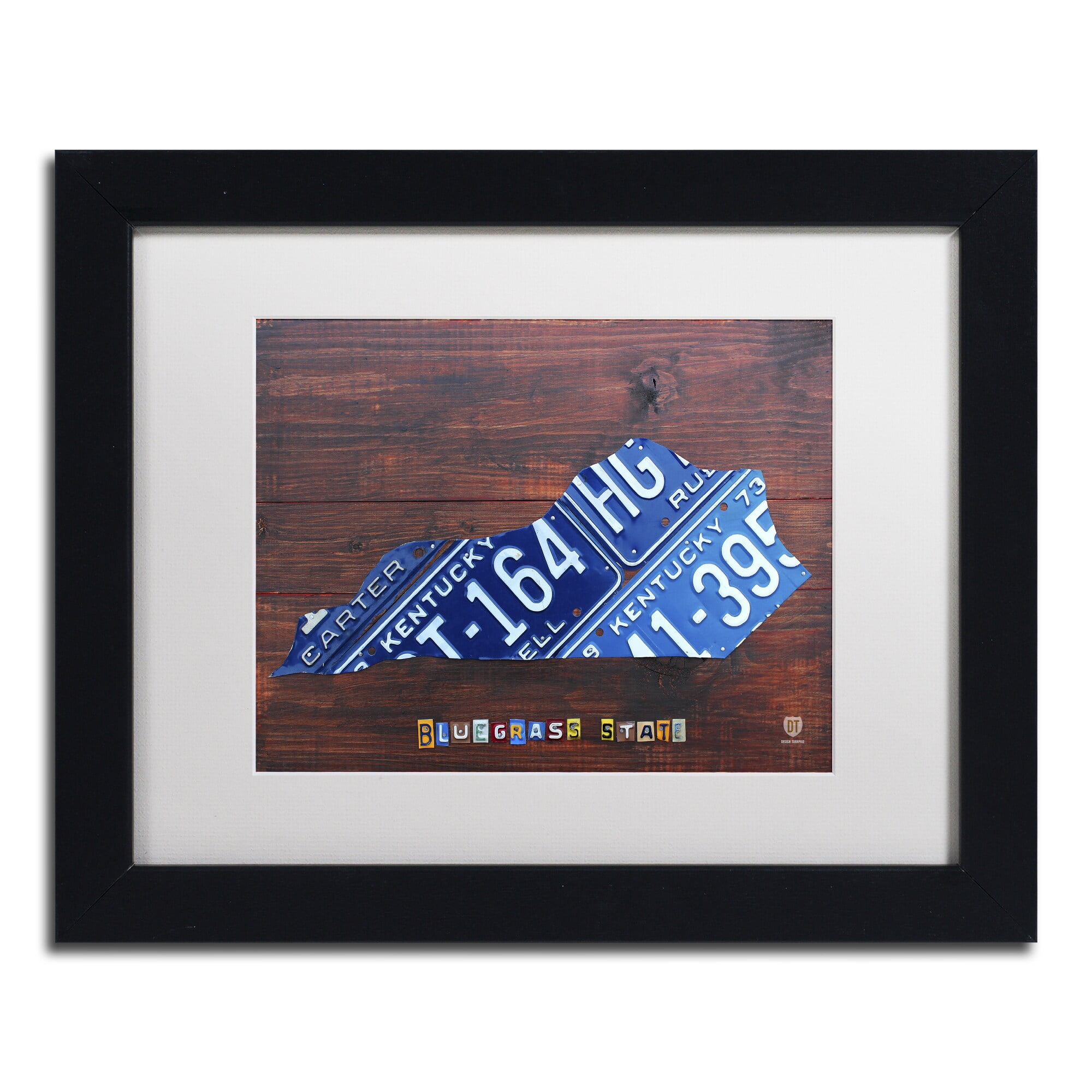 Trademark Fine Art 'Kentucky License Plate Map' Canvas Art by Design ...