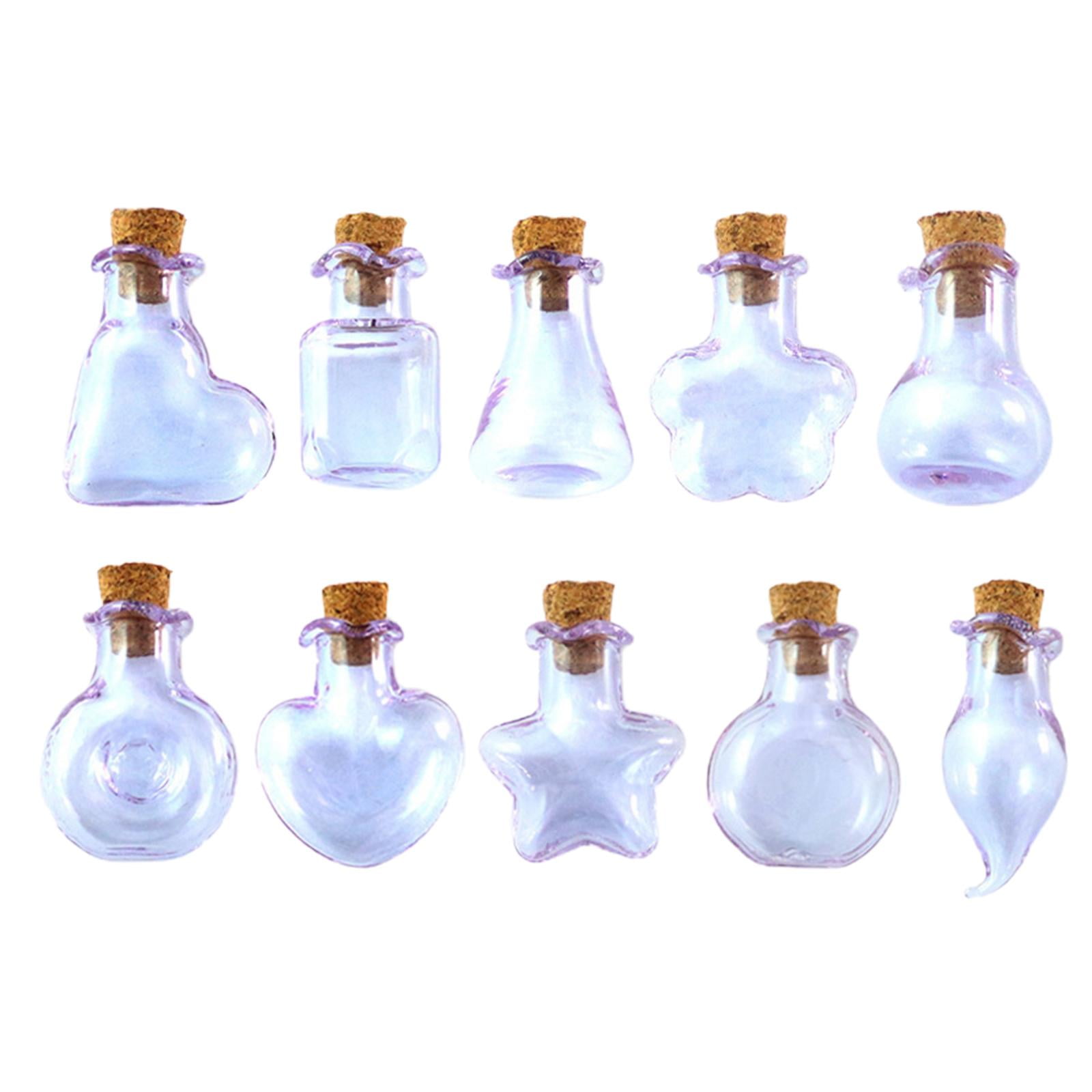 10pcs Glass Bottles Pendants Vial Pendant Locket Charms Mini Wish Glass ...