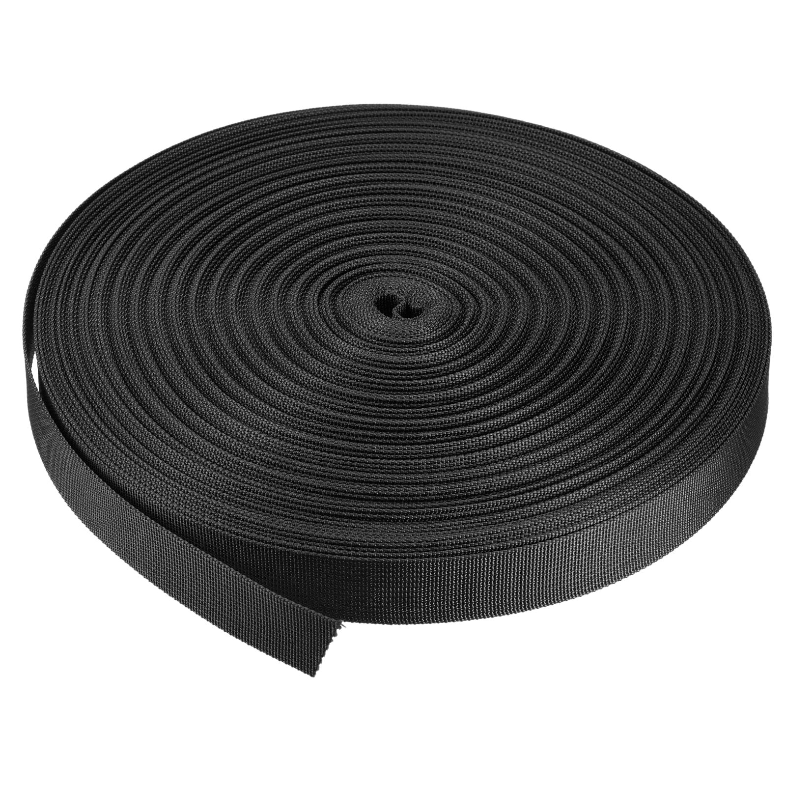 Flat Nylon Webbing Strap 1 Inch 50 Yards Black for Backpack, Luggage ...