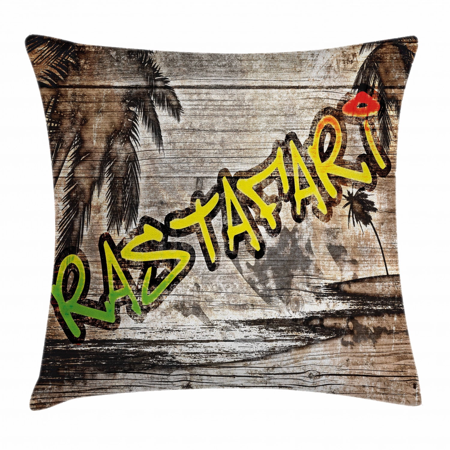 Rasta Throw Pillow Cushion Cover, Jamaican Reggae Music Icon Inspired ...