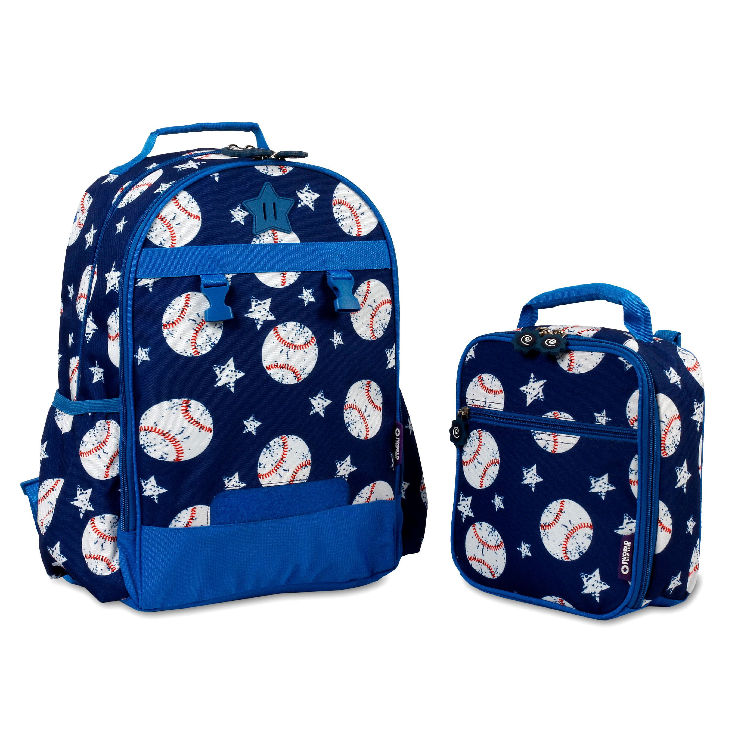 J World Boys Duet 16" Kids Backpack & Detachable Lunchbox Set, Baseball ...