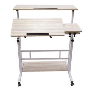 Gymax Folding Computer Laptop Desk Wheeled Home Office Furniture w/3 ...