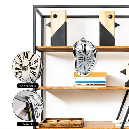 Peggybuy Melting Clock Modern Surrealistic Shelf Decor Distorted Clock ...