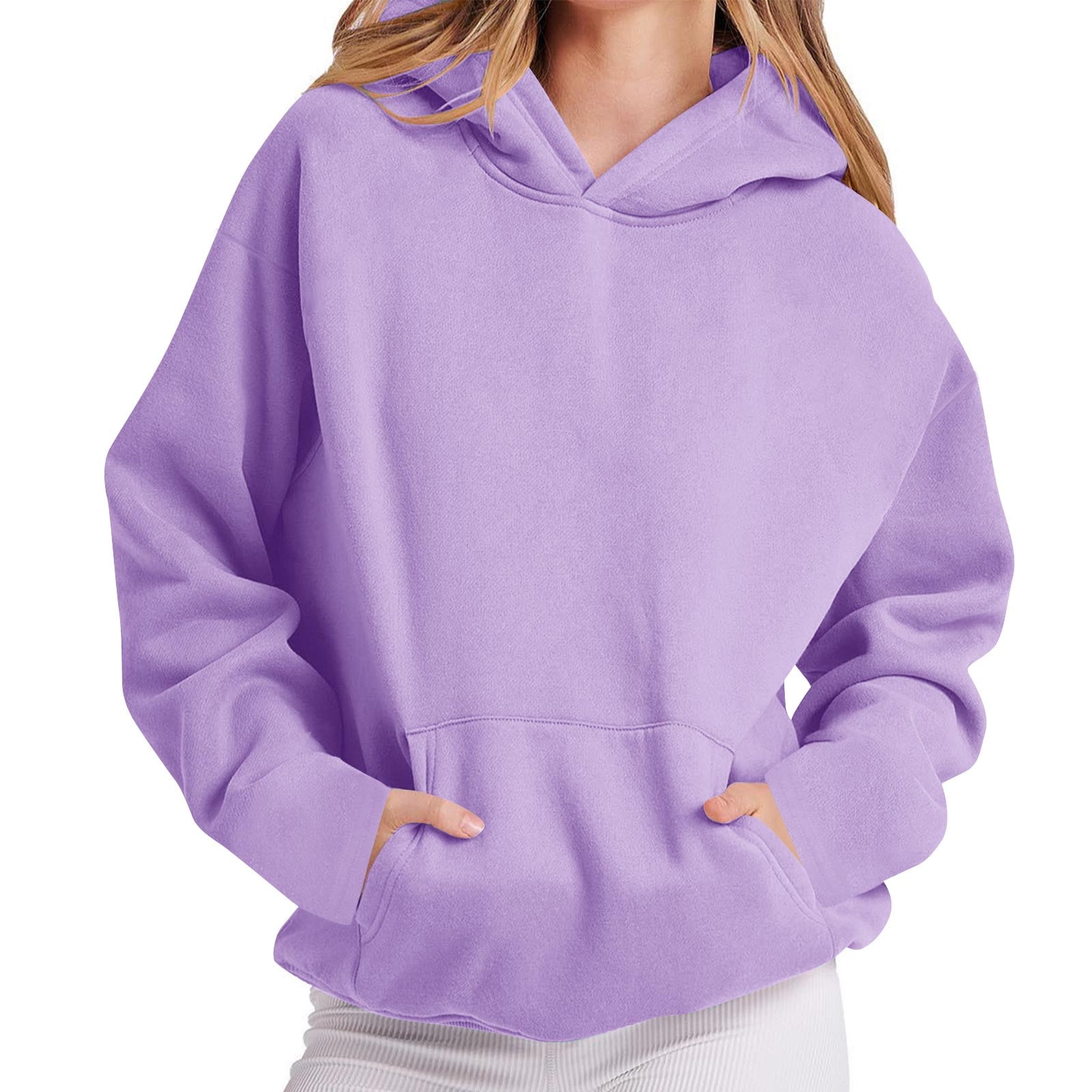 Click here for Amzcrzy Sweatshirts For Women Casual Solid Color H... prices