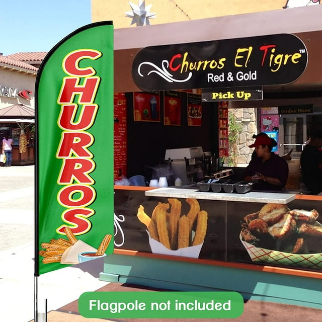 QSUM Churros Themed Sign Feather Flag ,8FT Churros Themed Decoration ...