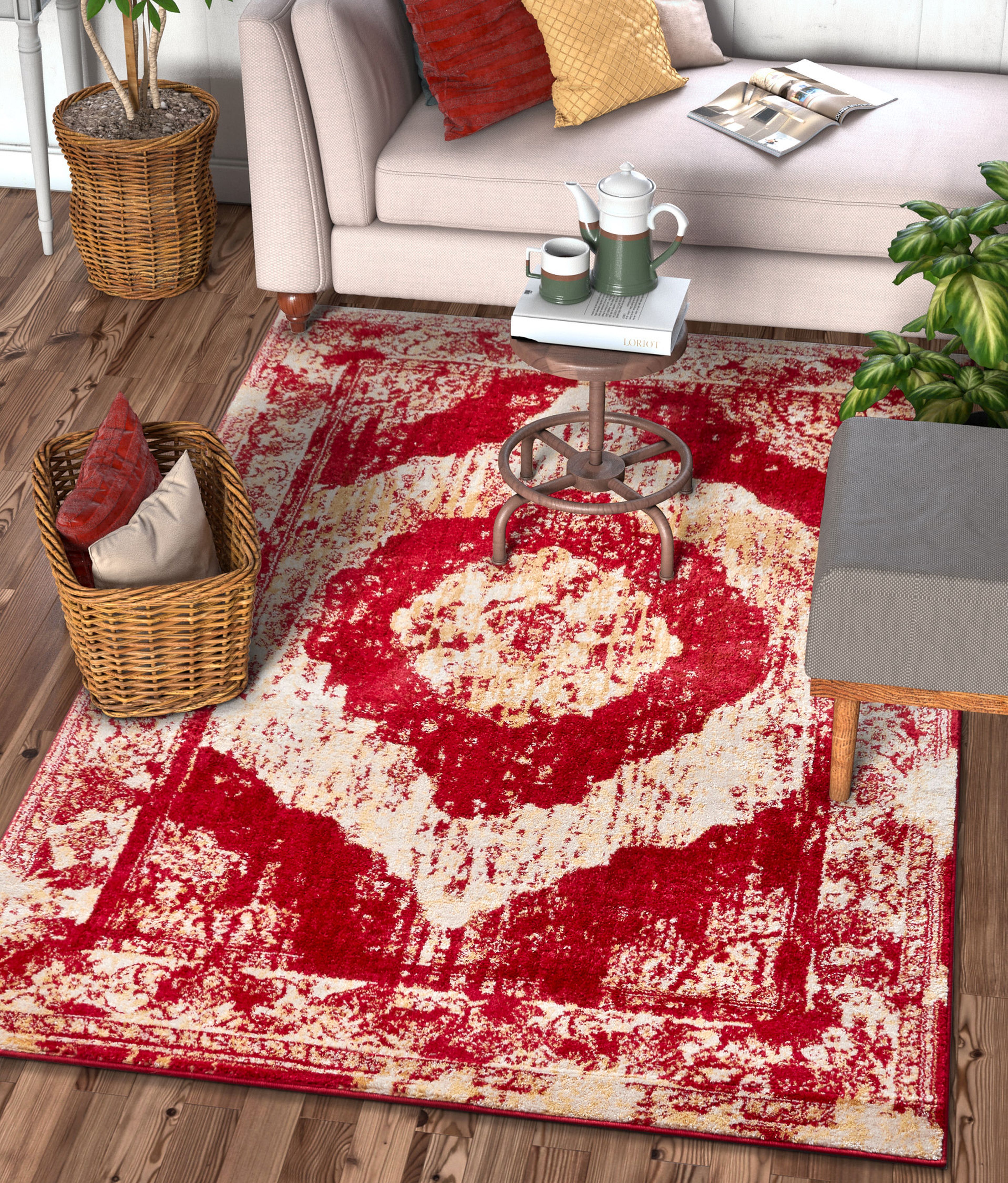 Well Woven Sydney Vintage Berkshire Modern Distressed Medallion Red 5 3 well-woven-sydney-vintage-berkshire-modern-distressed-medallion-red-5-3