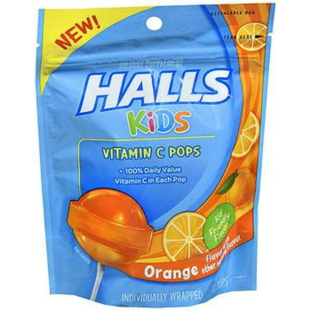 Halls Kids Vitamin C Pops Orange - 10 ct - Walmart.ca