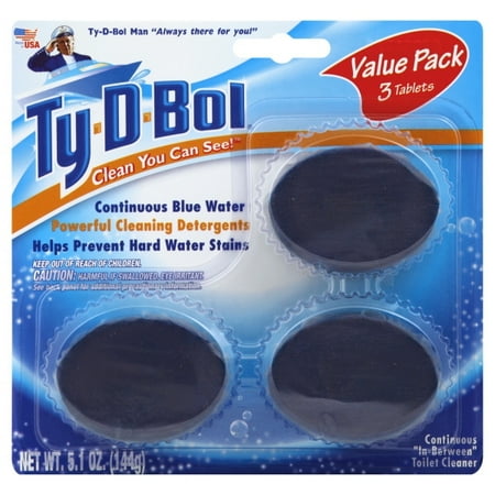 Ty-D-Bol Blue Toilet Bowl 1.7 oz Cleaner Tablets 3-Pack - Walmart.com