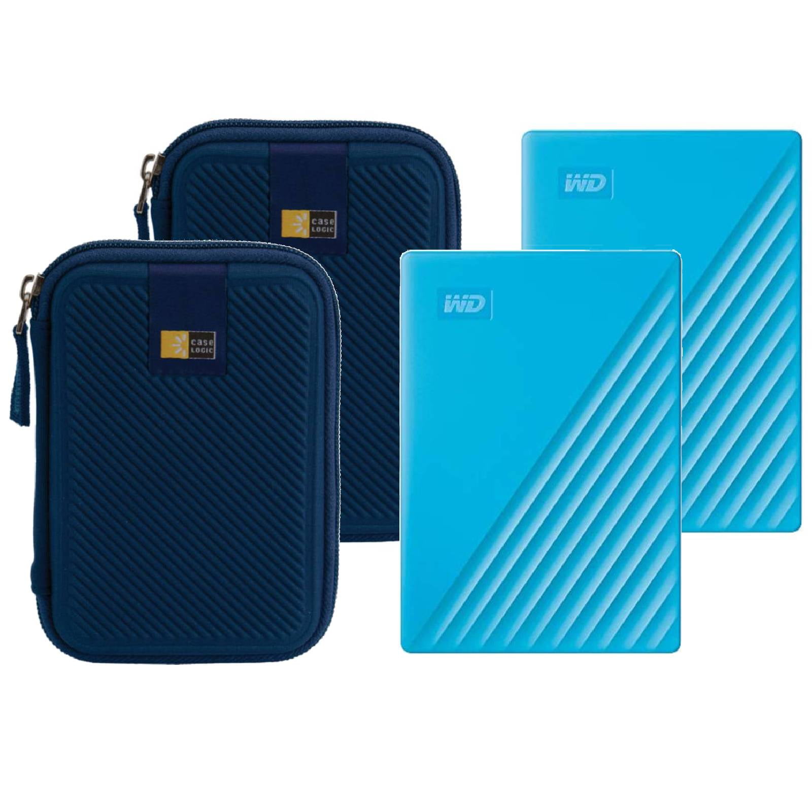 2 WD 2TB My Passport USB 3.2 Gen 1 External Hard Drive (2019, Sky) + 2 ...