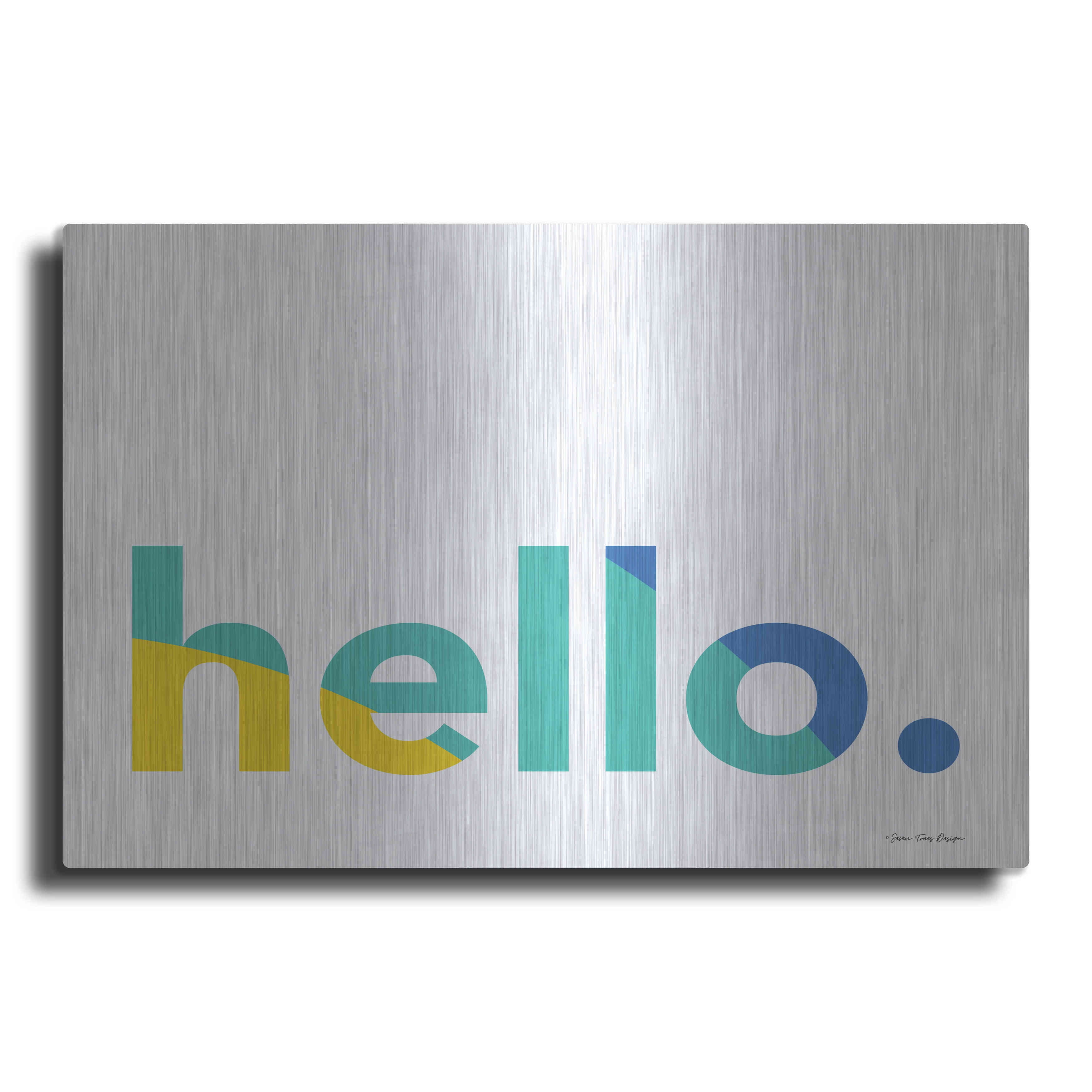 Luxe Metal Art 'Hello' by Seven Trees Design, Metal Wall Art, 36"x24 ...