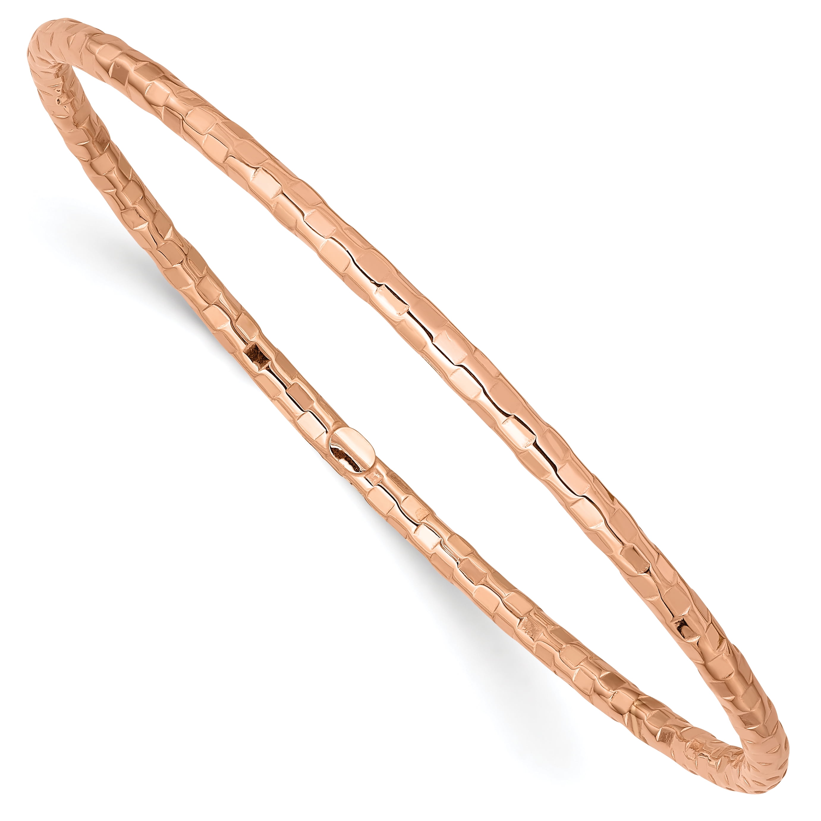 14K Rose Gold Polished Bangle Bracelet - Walmart.com