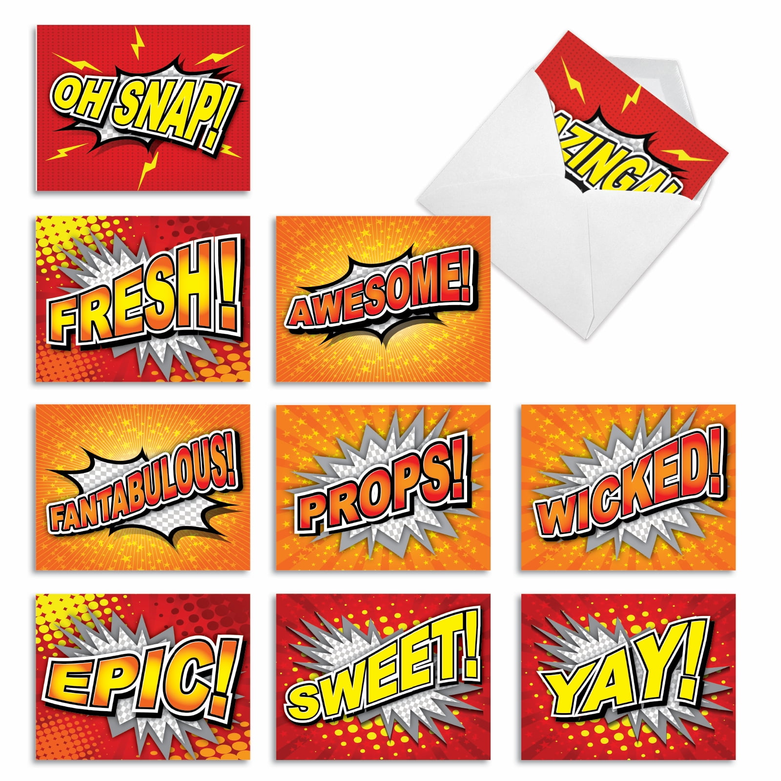 10 Pack Thank You Note Cards With Envelopes - Word Bursts - Walmart.com