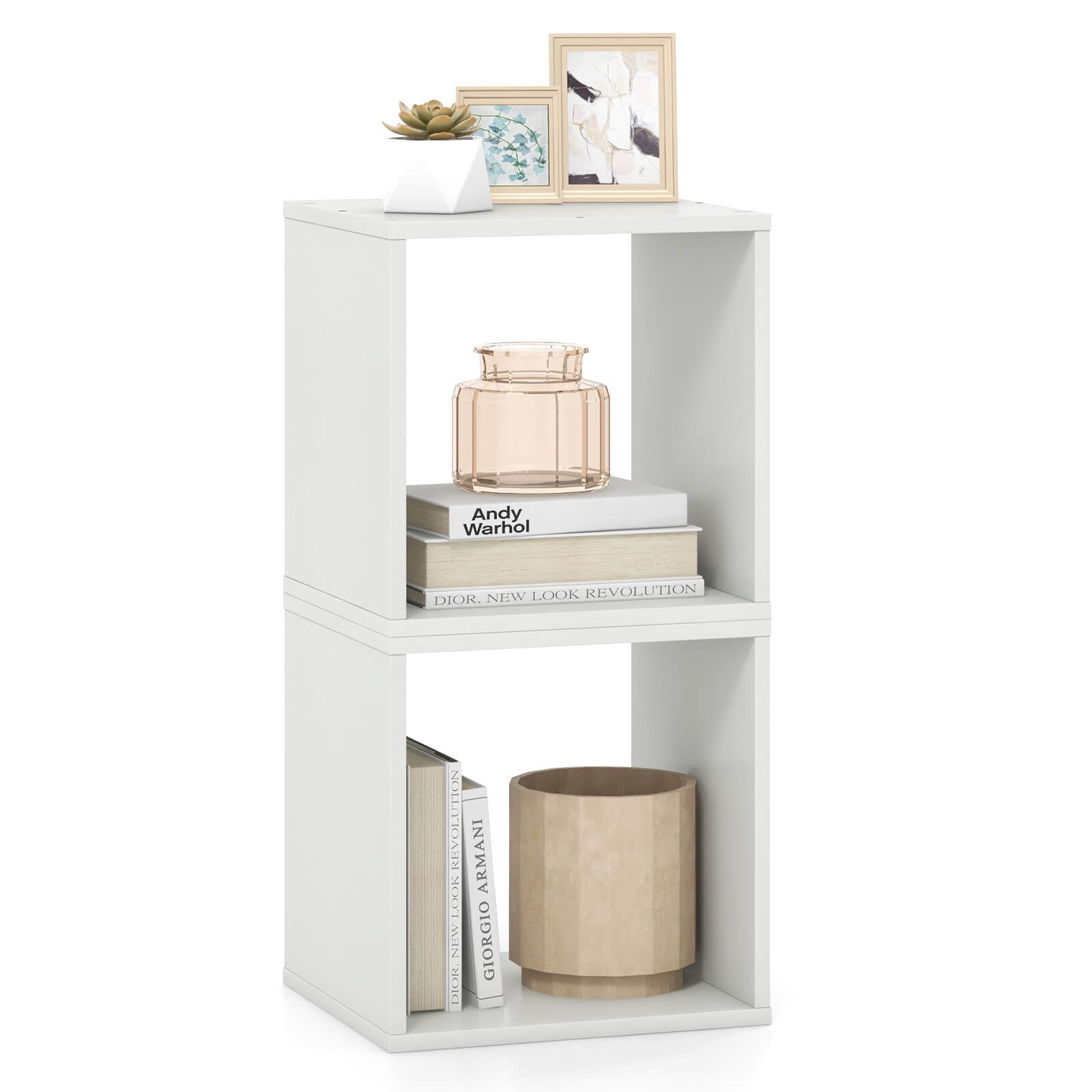 Click here for Costway 2pcs Stackable Storage Cube Free-Standing... prices