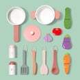Robud Interactive Wooden Kitchen Playset with Accessories, Pretend Play ...