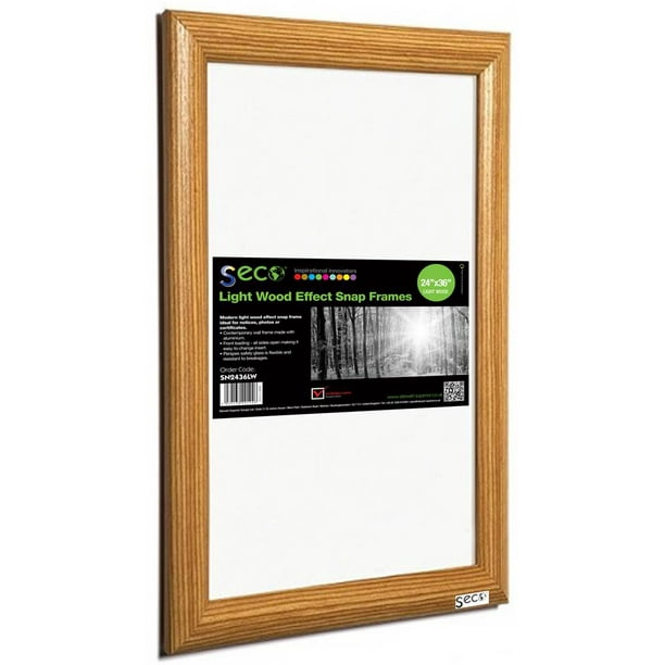 Seco 24 x 36 in. Front Load Easy Open Snap Poster-Picture Light Wood ...