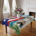 Beach Palm Trees Retro Flag Table Cloth 52x70in, Waterproof Rectangle ...