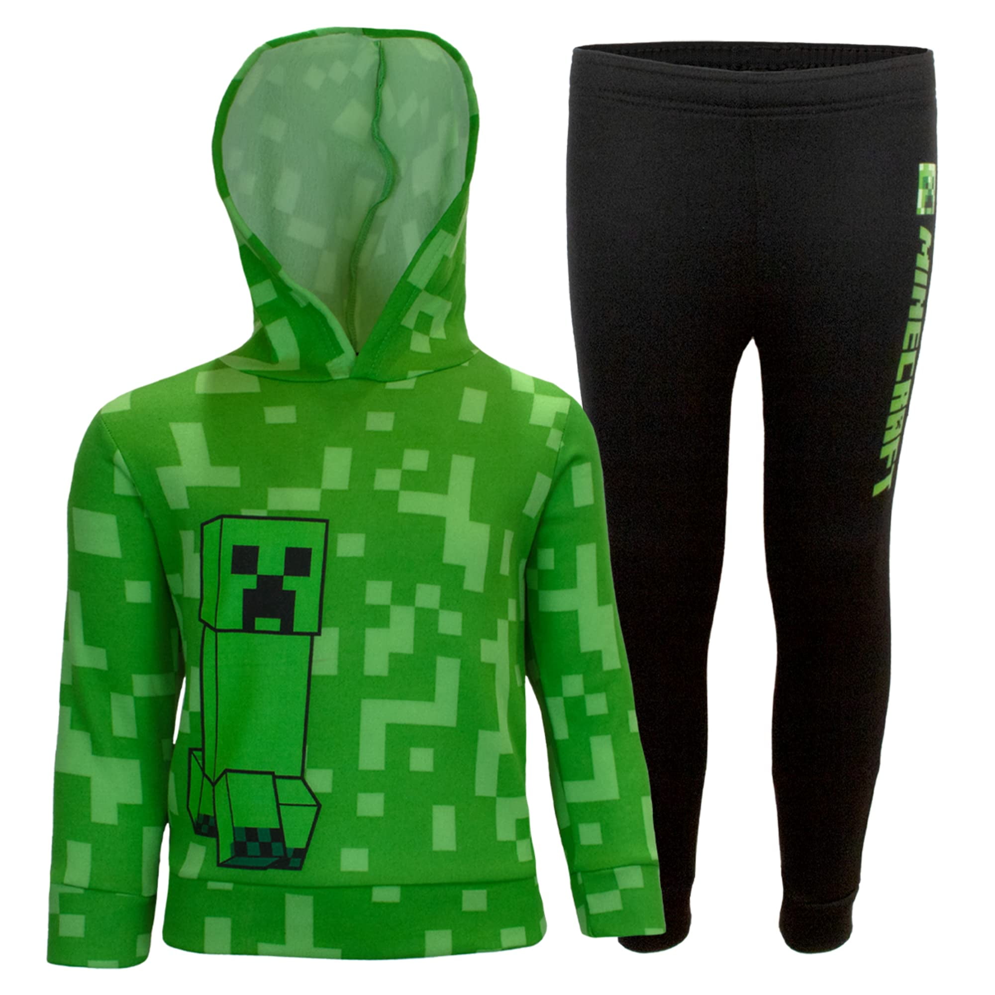 Minecraft Boys 2 Piece Fleece Pants Sets, Minecraft Pullover Hoodie and ...