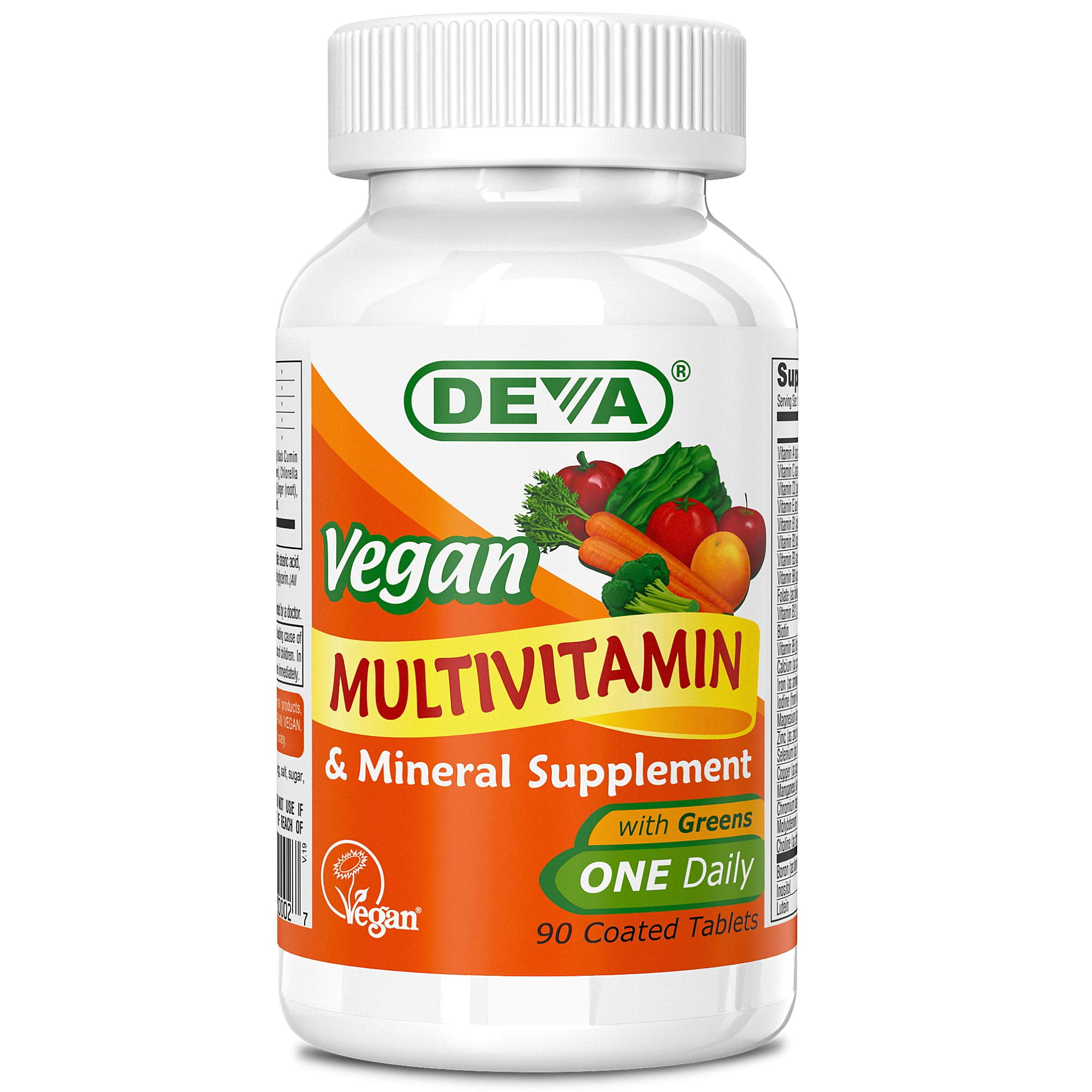 Suplemento multivitamínico y mineral vegano DEVA 90 comprimidos ...