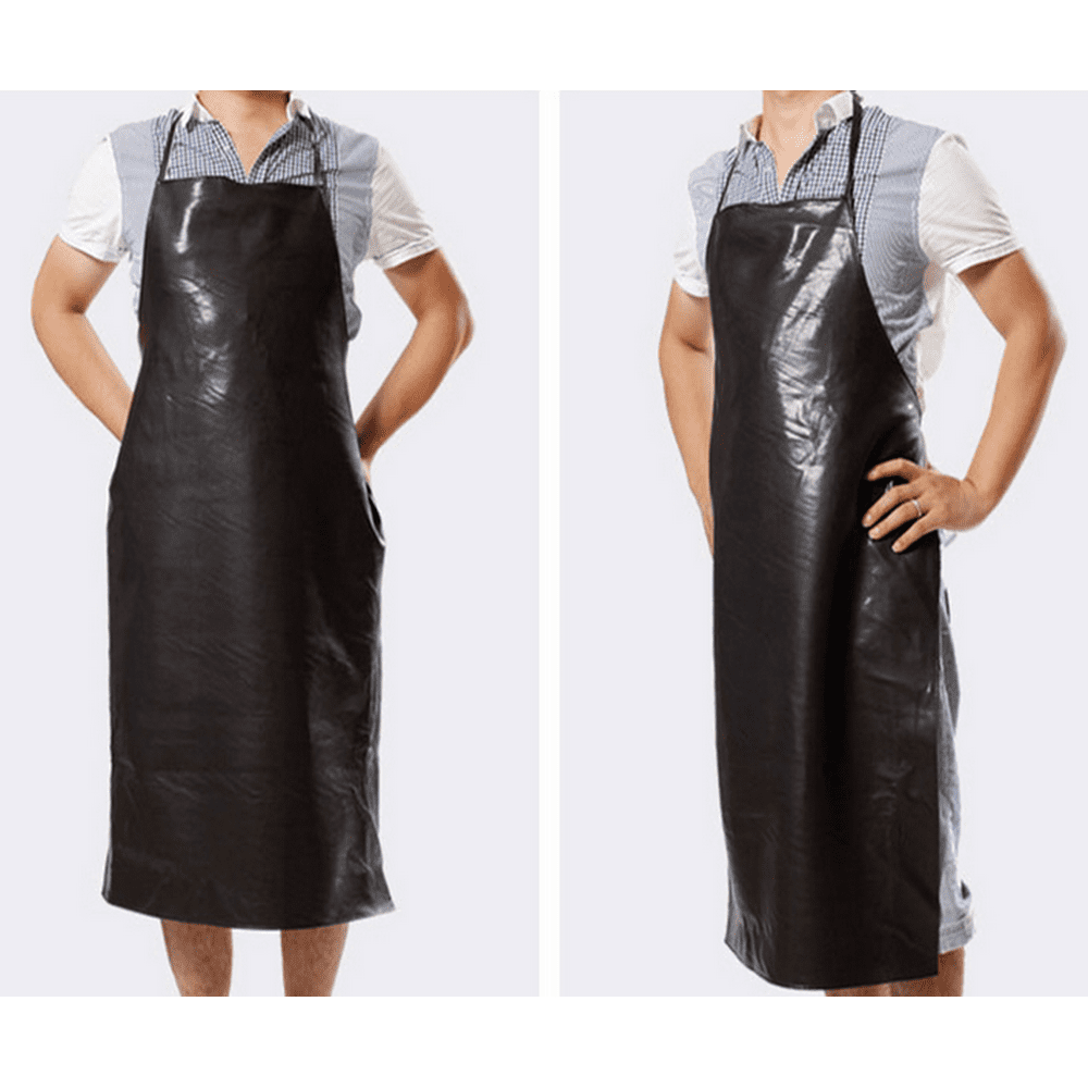 Leather Cooking Baking Aprons Waterproof Oil-Proof Kitchen Apron ...