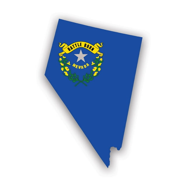 Nevada State Shaped Flag Sticker Decal - Self Adhesive Vinyl - Weatherproof - Made in USA - nv ...