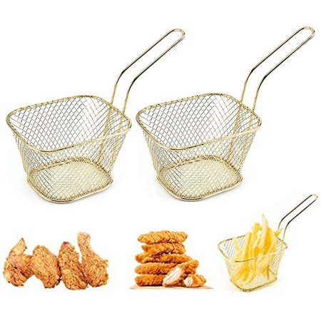 Mini Home Square Frying Basket Chip Serving Frying Baskets Mini Serving ...