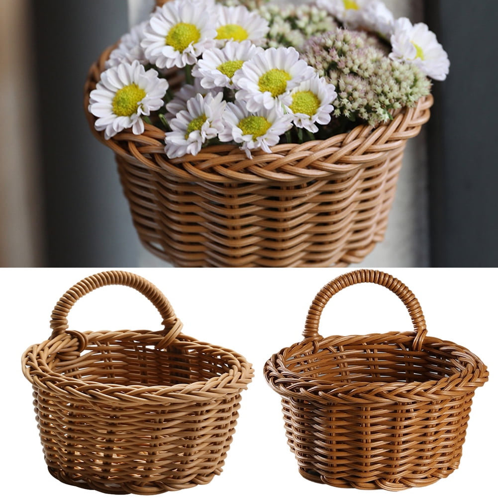 Cheers.US Hanging Storage Baskets, Plastic Rattan Baskets, Wall Mount ...