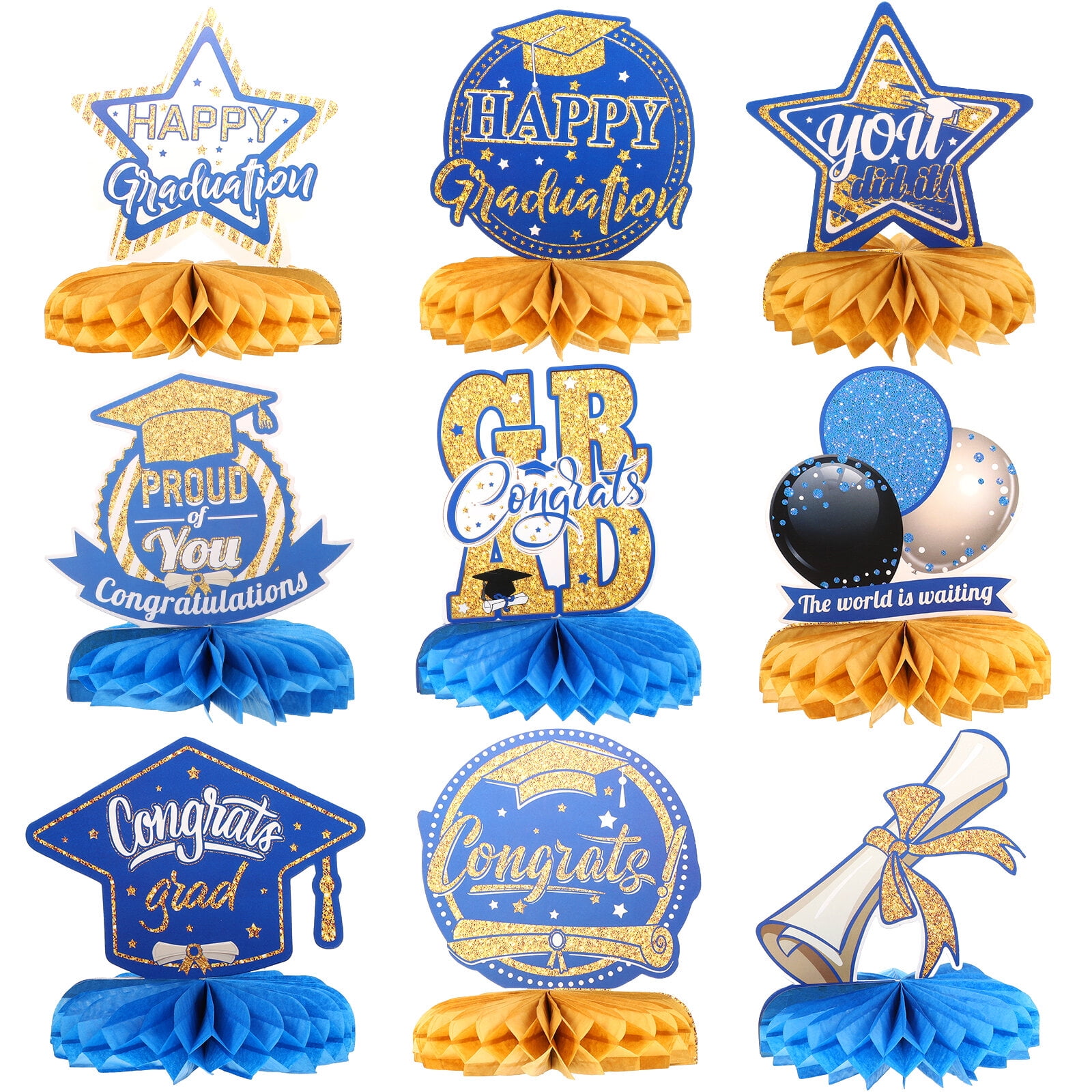 Nuolux 1 Set Graduation Honeycomb Table Centerpiece Graduation Party
