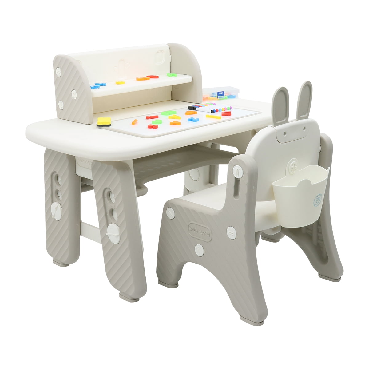 Escritorio Infantil de Plastico con Silla para Niños Mesa de Estudio ...