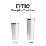 RTIC 28 oz Ceramic Lined Everyday Tumbler, Spill-Resistant Straw Lid ...