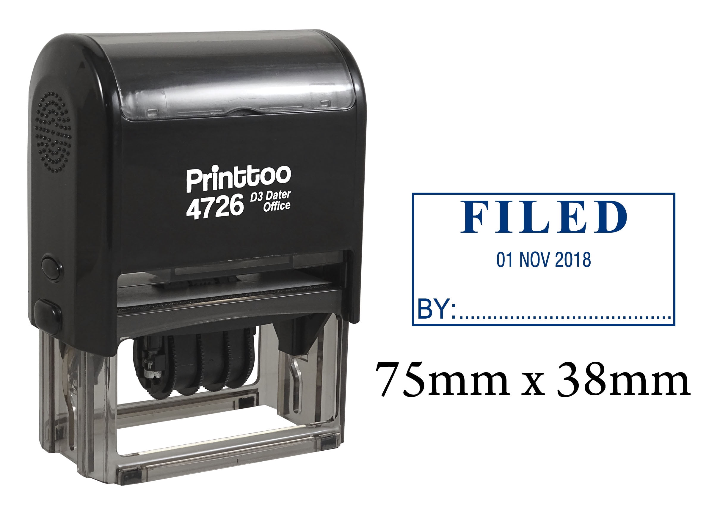 Printtoo Office Stationery Dater Stamp With Filed By Text Date Self ...