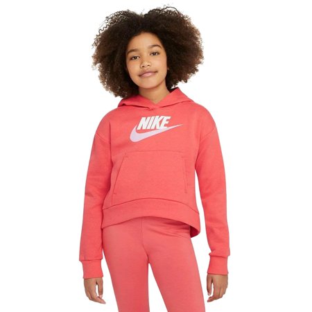 Nike Girls' Sportswear Club Fleece Pullover Hoodie (Large, Magic Ember ...