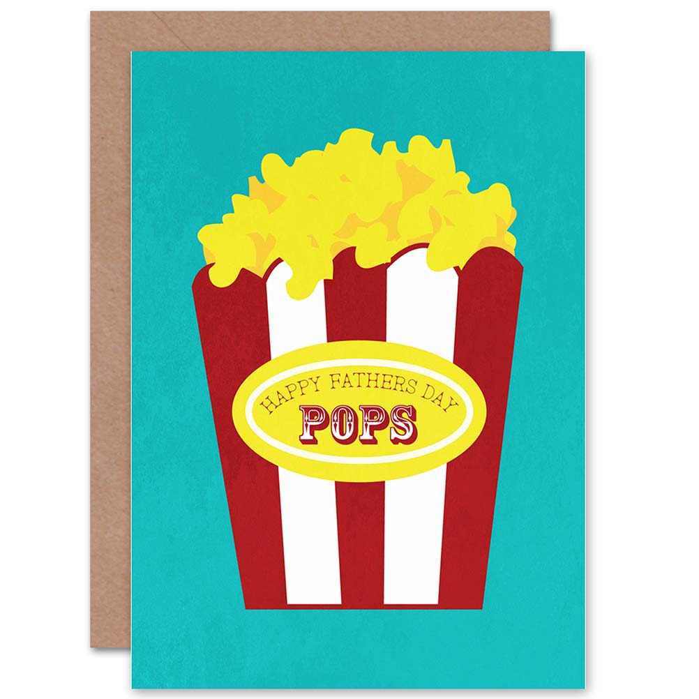 Birthday Fathers Day Dad Pops Popcorn Greetings Card Plus Envelope ...