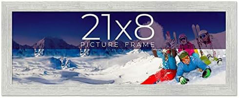 21X8 Frame Barnwood White Solid Wood Picture Frame Width 1.5 Inches ...