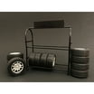 Metal Tire Rack with Rims and Tires for 1/24 Scale Models by American ...