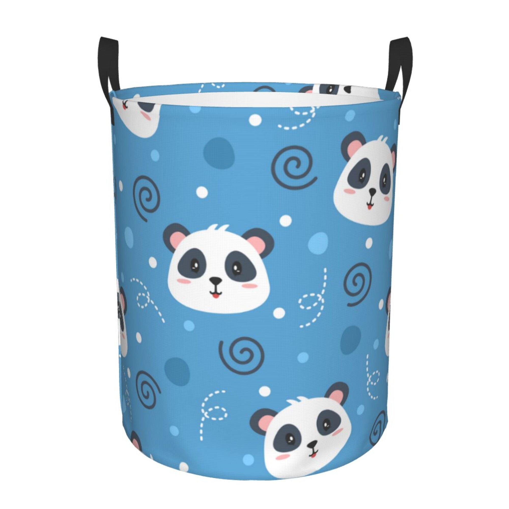 TEQUAN Waterproof Laundry Hampers, Cute Cartoon Pandas Blue Pattern ...