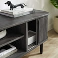 Media TV Stand Console Table, Dark Grey Gray, Wood, Mid Century Living ...
