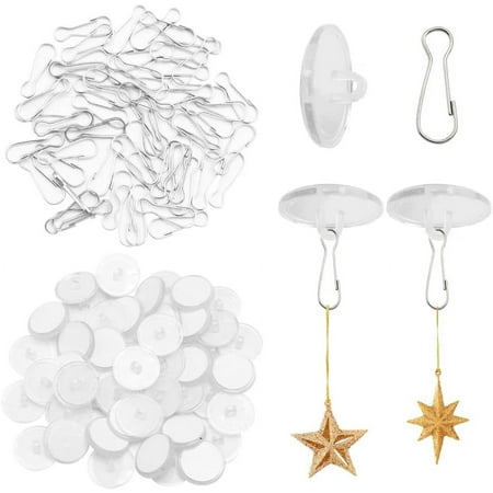 50 Pieces Adhesive Ceiling Hook in Clear Self-Adhesive No Drill Ceiling ...