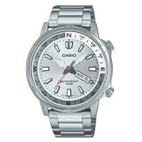 Casio Men's Standard Analog Wrist Watch, Stainless Steel, Black Dial, Quartz MTD-130D-1A2V, 100M ...