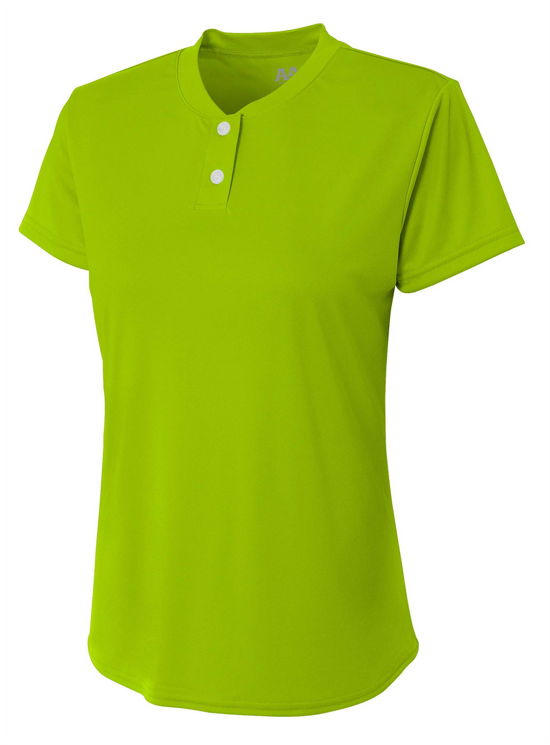 A4 Tek 2-Button Henley For Women in Lime | NW3143 - Walmart.com